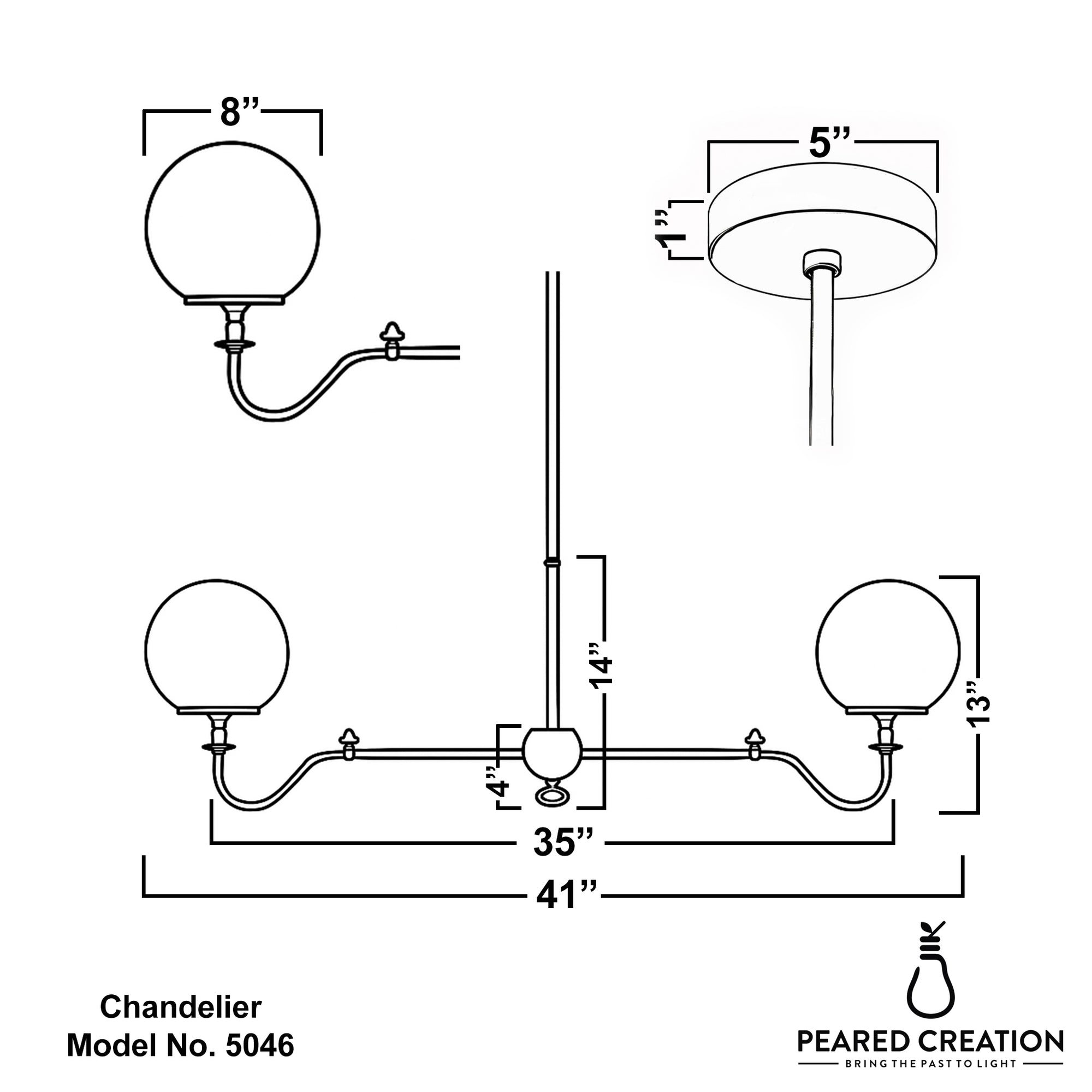 CHANDELIER MODEL NO. 5046 - Peared Creation
