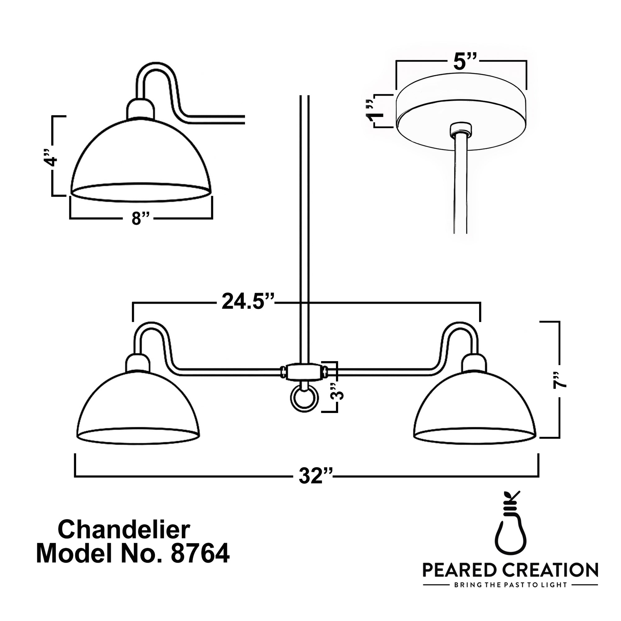 CHANDELIER MODEL NO. 8764 - Peared Creation
