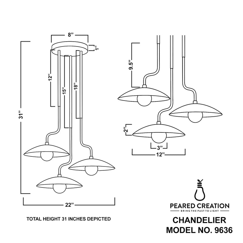 CHANDELIER MODEL NO. 9636 - Peared Creation