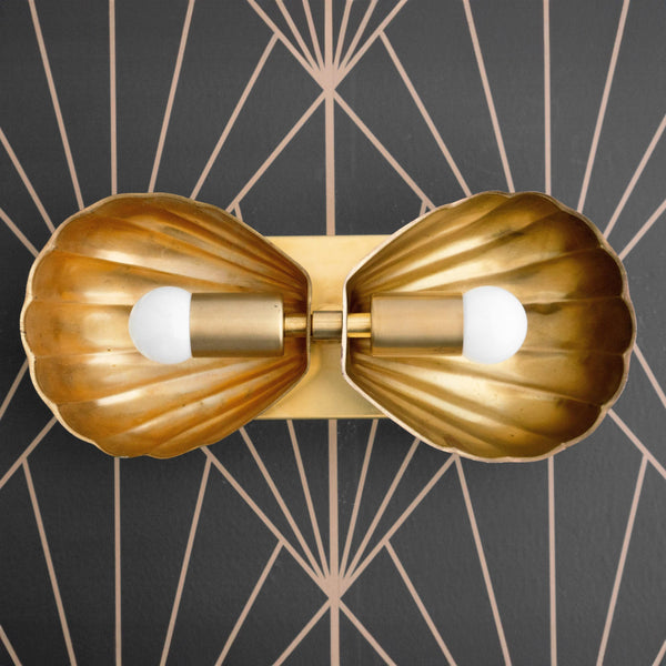 ART DECO SHELL VANITY LIGHT FIXTURE MODEL No. 4632 - Peared Creation